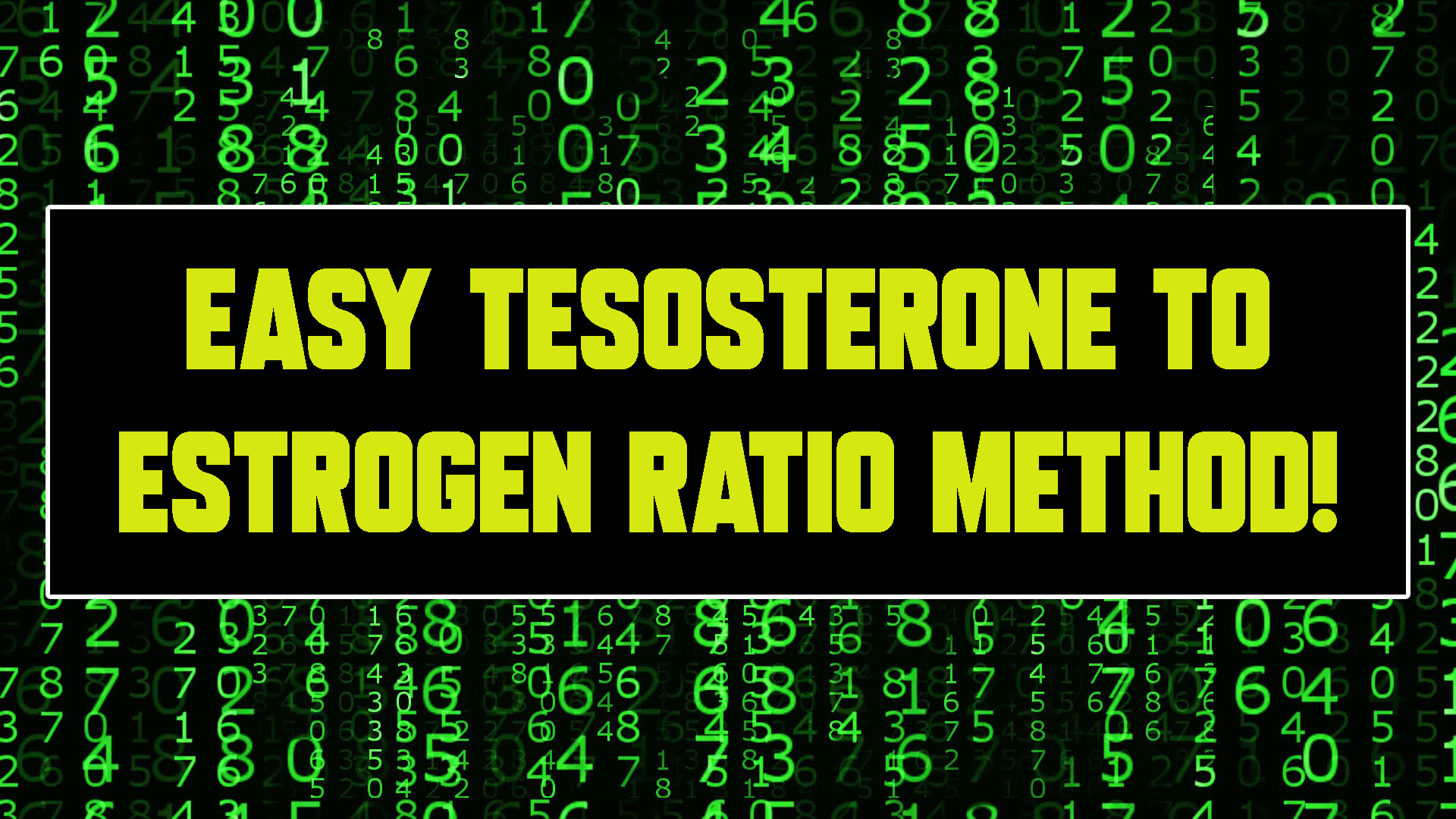 Figuring Out Your Testosterone to Estrogen Ratio! Easy Method! Does it ...